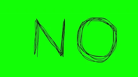 Animation of the word NO on the chroma k... | Stock Video | Pond5