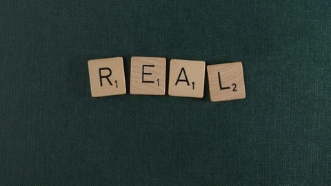 Animation of the word REAL. | Stock Video | Pond5