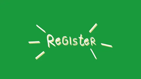 Animation of word Register with rays fli... | Stock Video | Pond5