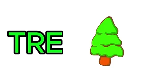 Animation of the word tree in English il... | Stock Video | Pond5