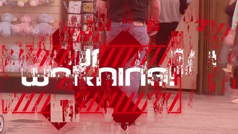 Animation of the word Warning written in... | Stock Video | Pond5