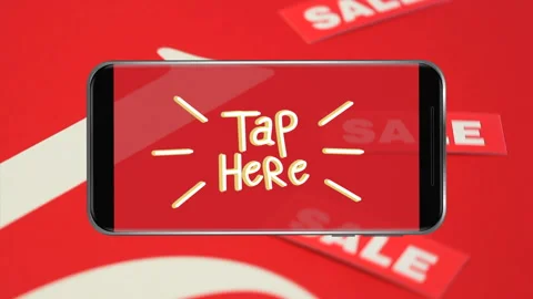 Animation of words Tap Here flickering o... | Stock Video | Pond5