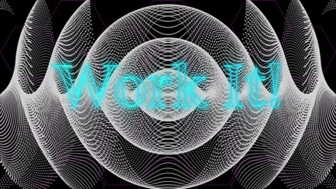 Animation of work it text in blue neon o... | Stock Video | Pond5