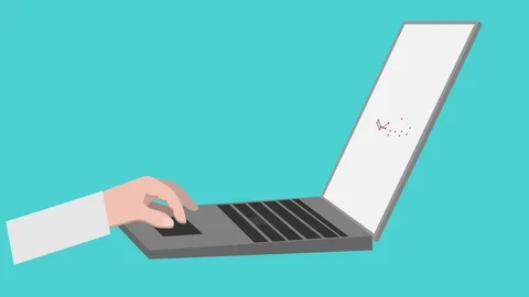 Animation of work at the laptop, video w... | Stock Video | Pond5