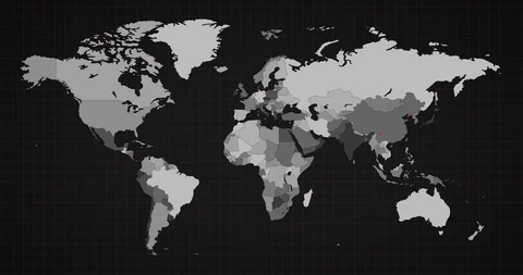 Animation of the world map and countries... | Stock Video | Pond5