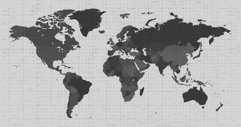 Animation of the world map and countries... | Stock Video | Pond5