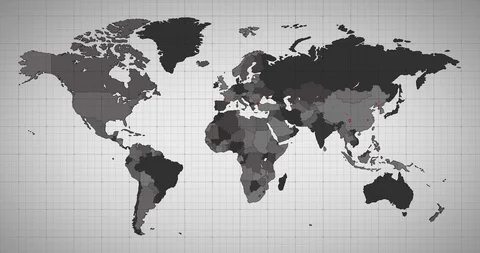 Animation of the world map and countries... | Stock Video | Pond5