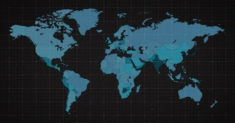 Animation of the world map and countries... | Stock Video | Pond5