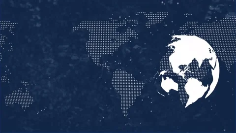 Animation of world map and globe over bl... | Stock Video | Pond5