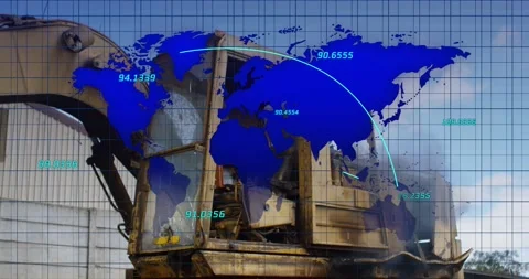 Animation of world map and numbers over ... | Stock Video | Pond5