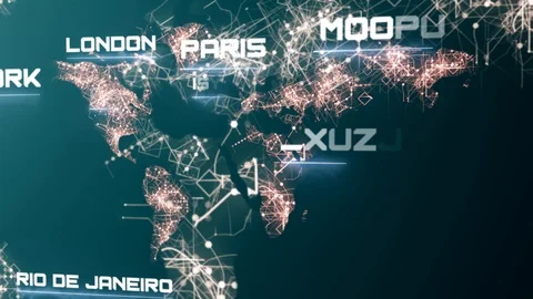 Animation of a world map in motion of pa... | Stock Video | Pond5