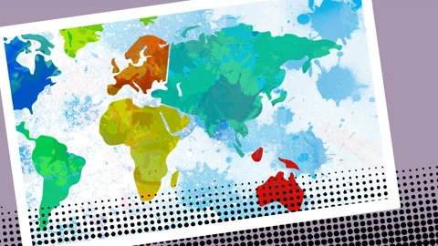 Animation of world map moving over white... | Stock Video | Pond5