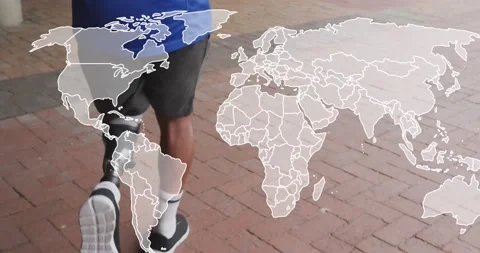 Animation of world map over disabled afr... | Stock Video | Pond5