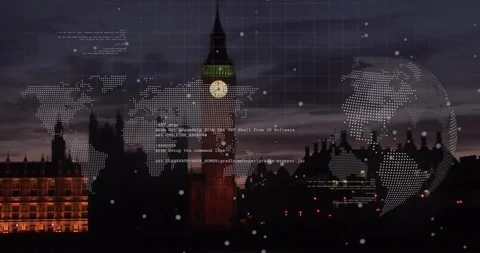 Animation of world map, spinning globe a... | Stock Video | Pond5