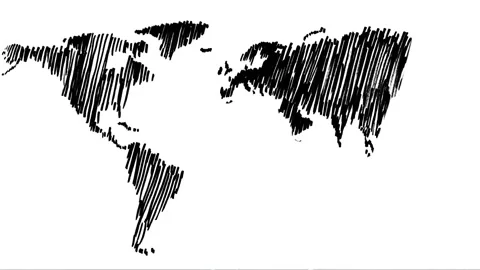 Animation of world map on white backgrou... | Stock Video | Pond5