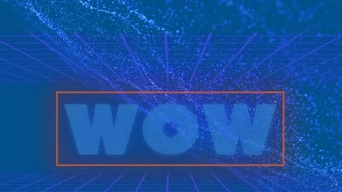 Animation of wow on blue background with... | Stock Video | Pond5