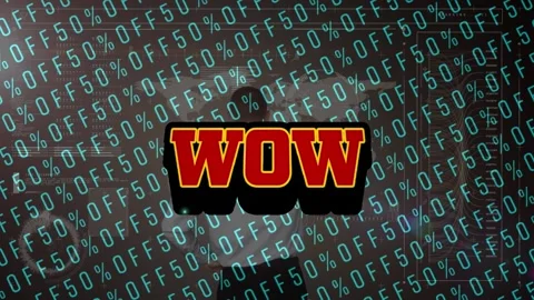 Animation of wow over black background w... | Stock Video | Pond5