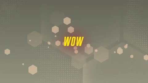 Animation of wow text and hexagon shapes... | Stock Video | Pond5