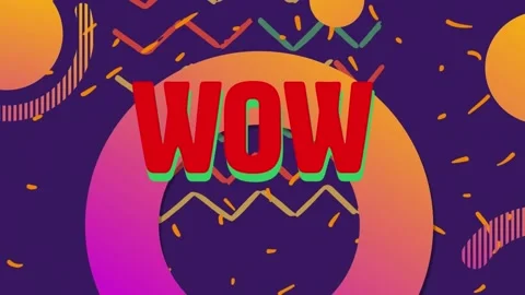 Animation of wow text over abstract shap... | Stock Video | Pond5