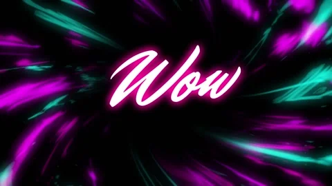 Animation of wow text over light trails ... | Stock Video | Pond5
