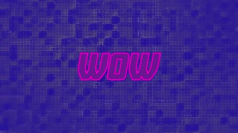 Animation of wow text over moving shapes... | Stock Video | Pond5