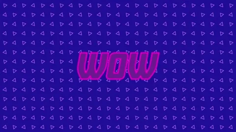 Animation of wow text over moving shapes... | Stock Video | Pond5