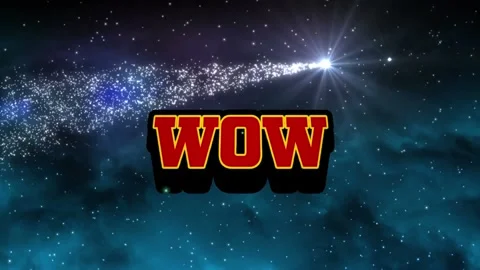 Animation of wow text in red letters ove... | Stock Video | Pond5
