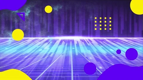 Animation of yellow and purple shapes ov... | Stock Video | Pond5