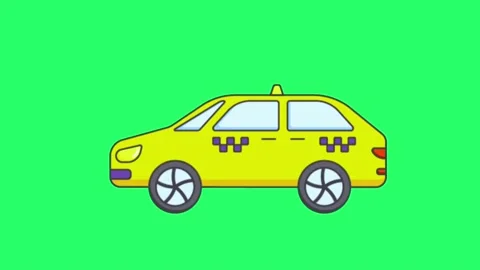 Animation yellow car on green screen. | Stock Video | Pond5
