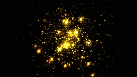 Animation yellow light sparkles on black... | Stock Video | Pond5
