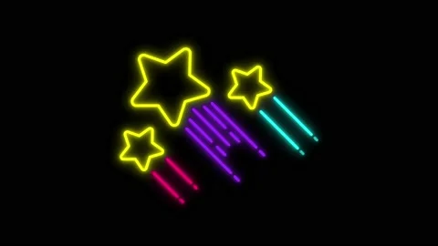 Animation yellow neon light star shape o... | Stock Video | Pond5