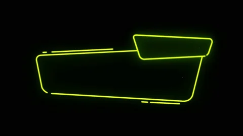 Animation yellow neon light text box o... | Stock Video | Pond5
