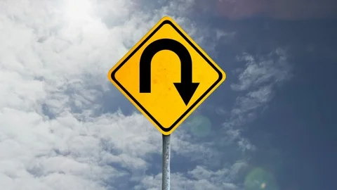 Animation of yellow road sign with the ... | Stock Video | Pond5