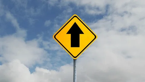 Animation of yellow road sign with the ... | Stock Video | Pond5