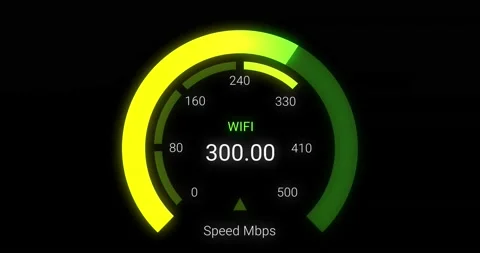 Animation of yellow speedometer over bla... | Stock Video | Pond5