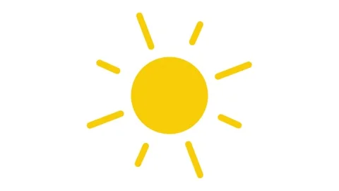 Animation of yellow sun icon isolated on... | Stock Video | Pond5