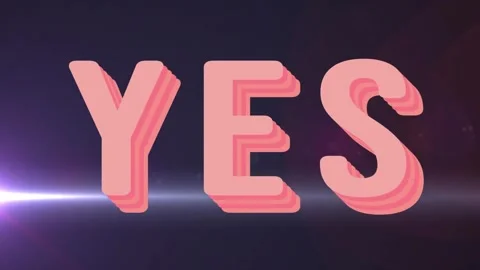 Animation of yes text with lens flares o... | Stock Video | Pond5