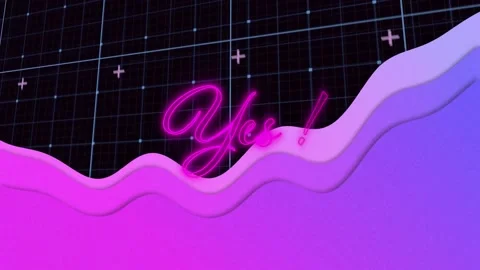 Animation of yes text in pink neon with ... | Stock Video | Pond5
