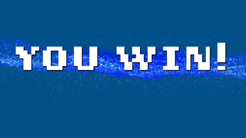 Animation of you win on blue background ... | Stock Video | Pond5