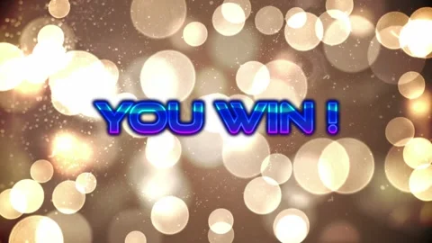 Animation of you win neon text over spot... | Stock Video | Pond5