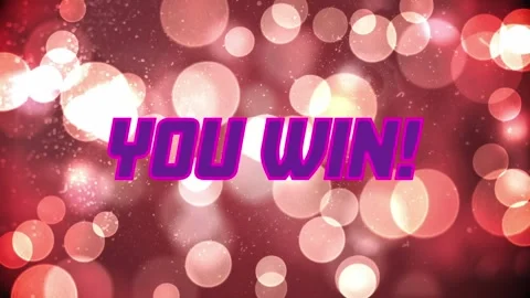Animation of you win neon text over spot... | Stock Video | Pond5