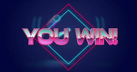 Animation of you win text and shapes on ... | Stock Video | Pond5