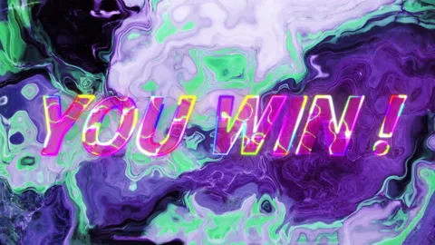 Animation of you win text on colourful l... | Stock Video | Pond5