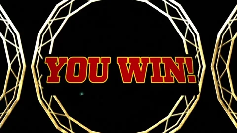 Animation of you win text on geometric s... | Stock Video | Pond5
