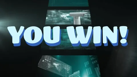 Animation of you win text over digital s... | Stock Video | Pond5