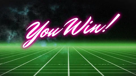 Animation of you win text over white lin... | Stock Video | Pond5