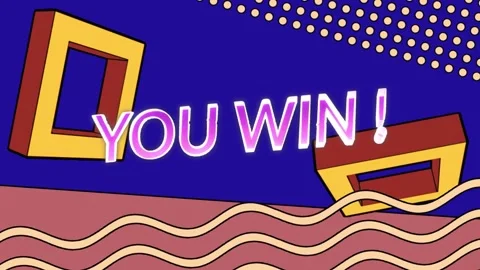 Animation of you win text over colourful... | Stock Video | Pond5