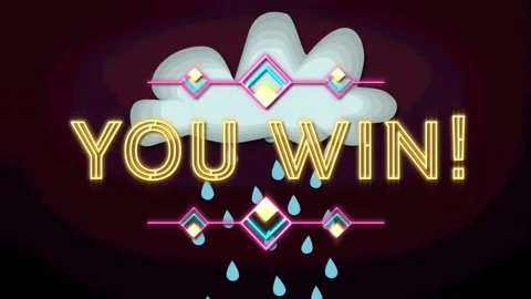 Animation of you win text over cloud wit... | Stock Video | Pond5