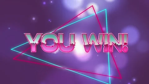 Animation of you win text over light spo... | Stock Video | Pond5
