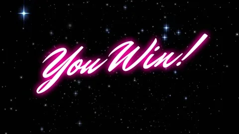 Animation of you win text over stars on ... | Stock Video | Pond5